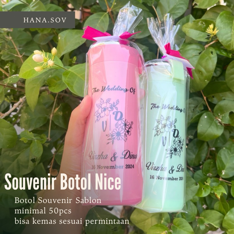 Jual Souvenir Botol Nice 400ml sablon lengkap souvenir pernikahan ...