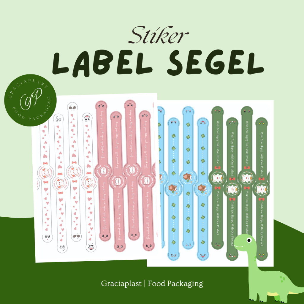 Jual STIKER LABEL MAKANAN PANJANG SEGEL/ STIKER MAKANAN SEGEL WARNA ...