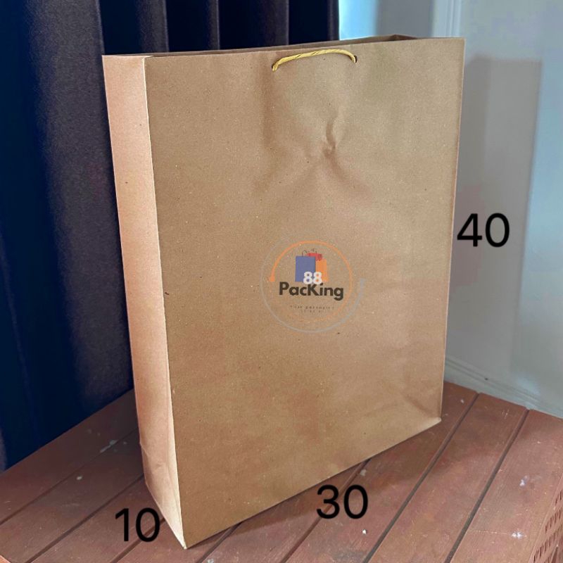 Jual paperbag jumbo P30 L10 T40 paper bag 30x40 coklat shopping bag ...
