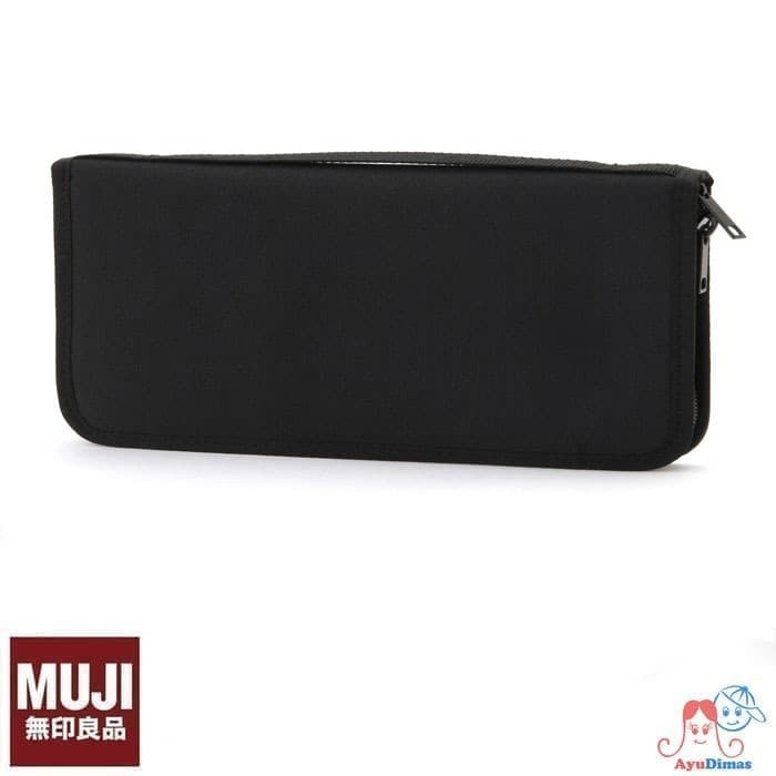 Jual MUJI POLYESTER PASSPORT CASE WITH POCKET BLACK | Shopee Indonesia