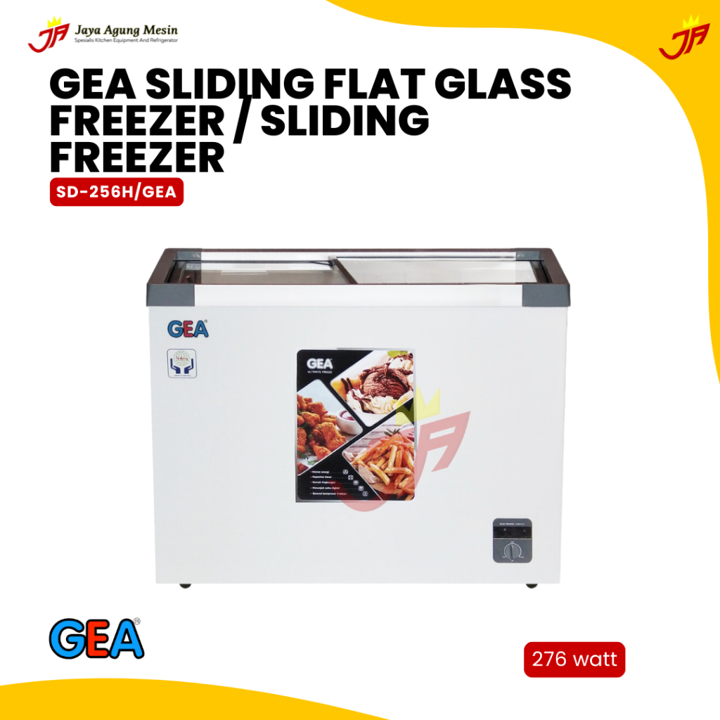Jual GEA Sliding Flat Glass Freezer SD-256H / Sliding Freezer 300 Liter ...