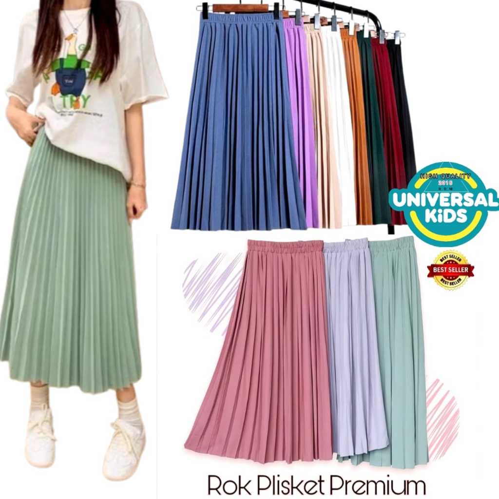 Jual Rok Plisket Premium Rok Panjang Plisket Payung Hyget Super Anak Sampai Dewasa | Shopee ...