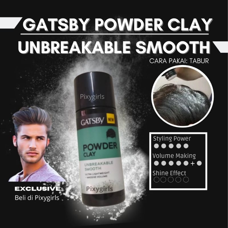 Jual Gatsby Powder Clay Unbreakable Smooth Hair Styling Powder | Shopee ...