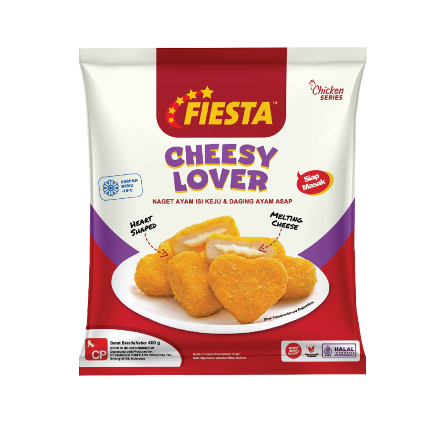 Jual FIESTA CHEESY LOVER 400G / NUGGET AYAM ISI KEJU DAN DAGING ASAP ...