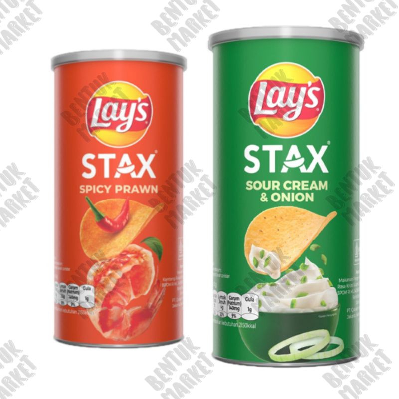 Jual LAYS STAX Rasa Sour Cream Onion / Lays STAX Rasa Udang Pedas 70gr / Keripik Kentang ...