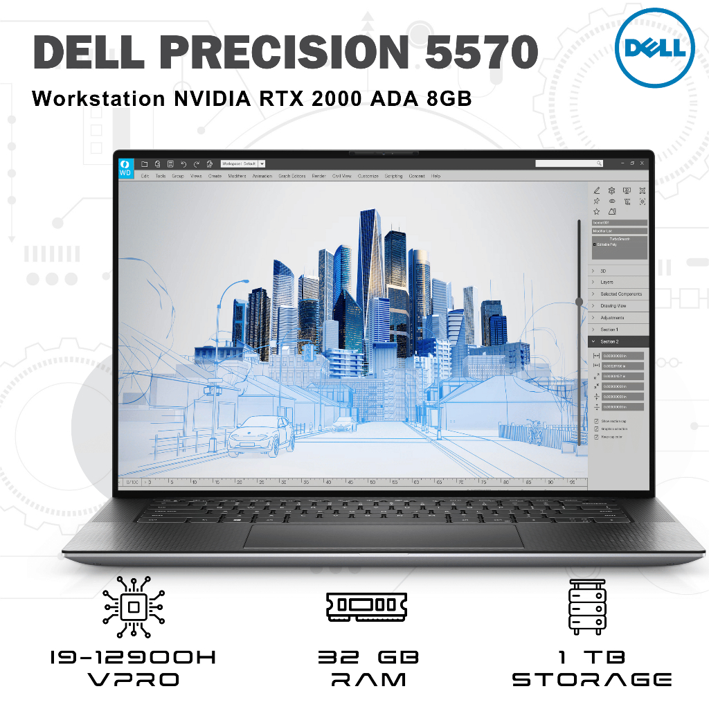 Jual DELL PRECISION 5570 LAPTOP NOTEBOOK MOBILE WORKSTATION NVDIA RTX ...