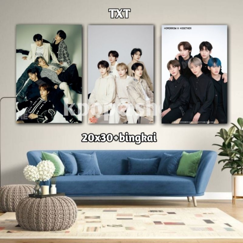 Jual POSTER KAYU TXT hiasan dinding Kpop 20x30 foto+bingkai Cetak FoTTO KAYU MDF poster ...