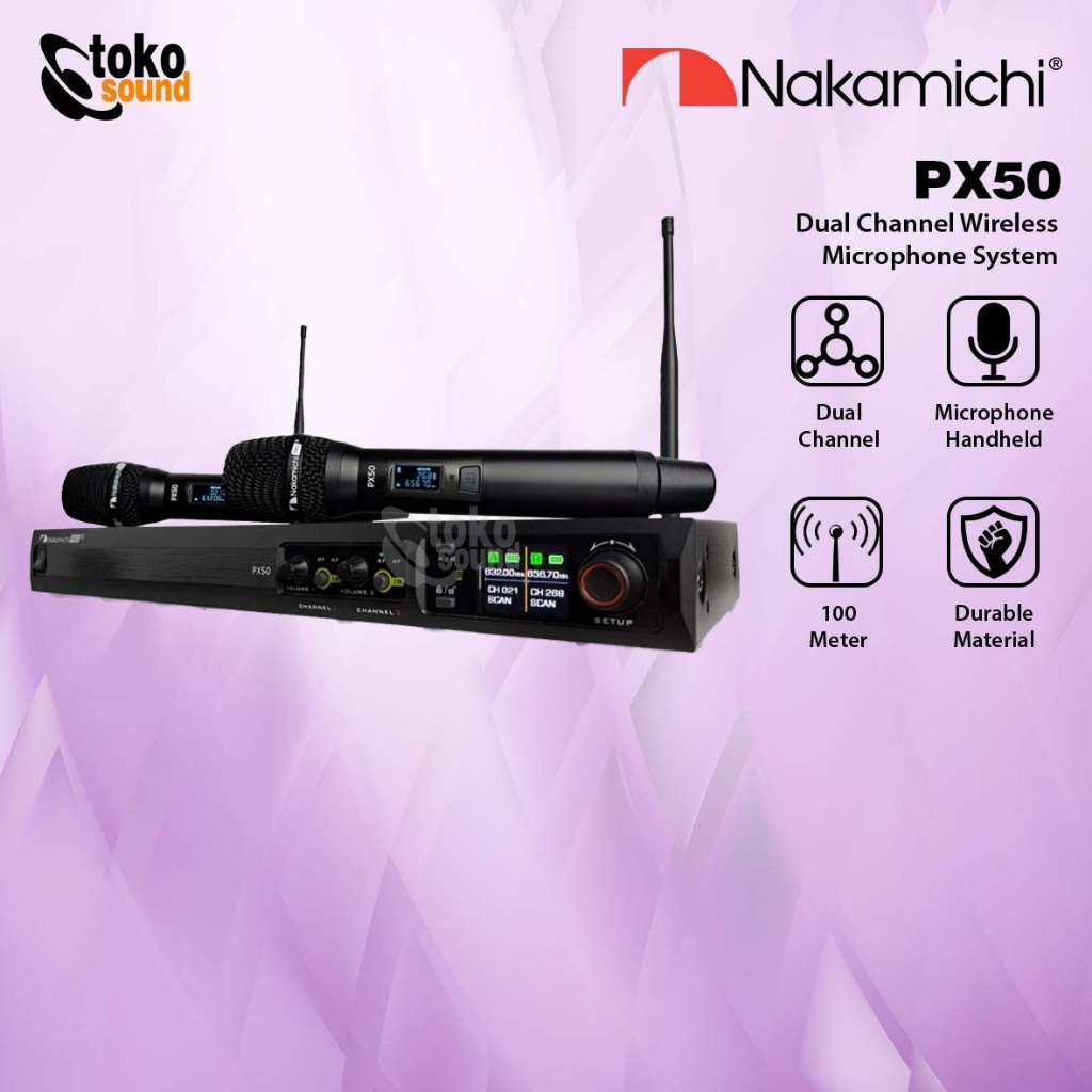 Jual Nakamichi PX50 PX 50 - Dual Handheld Microphone Wireless System | Shopee Indonesia