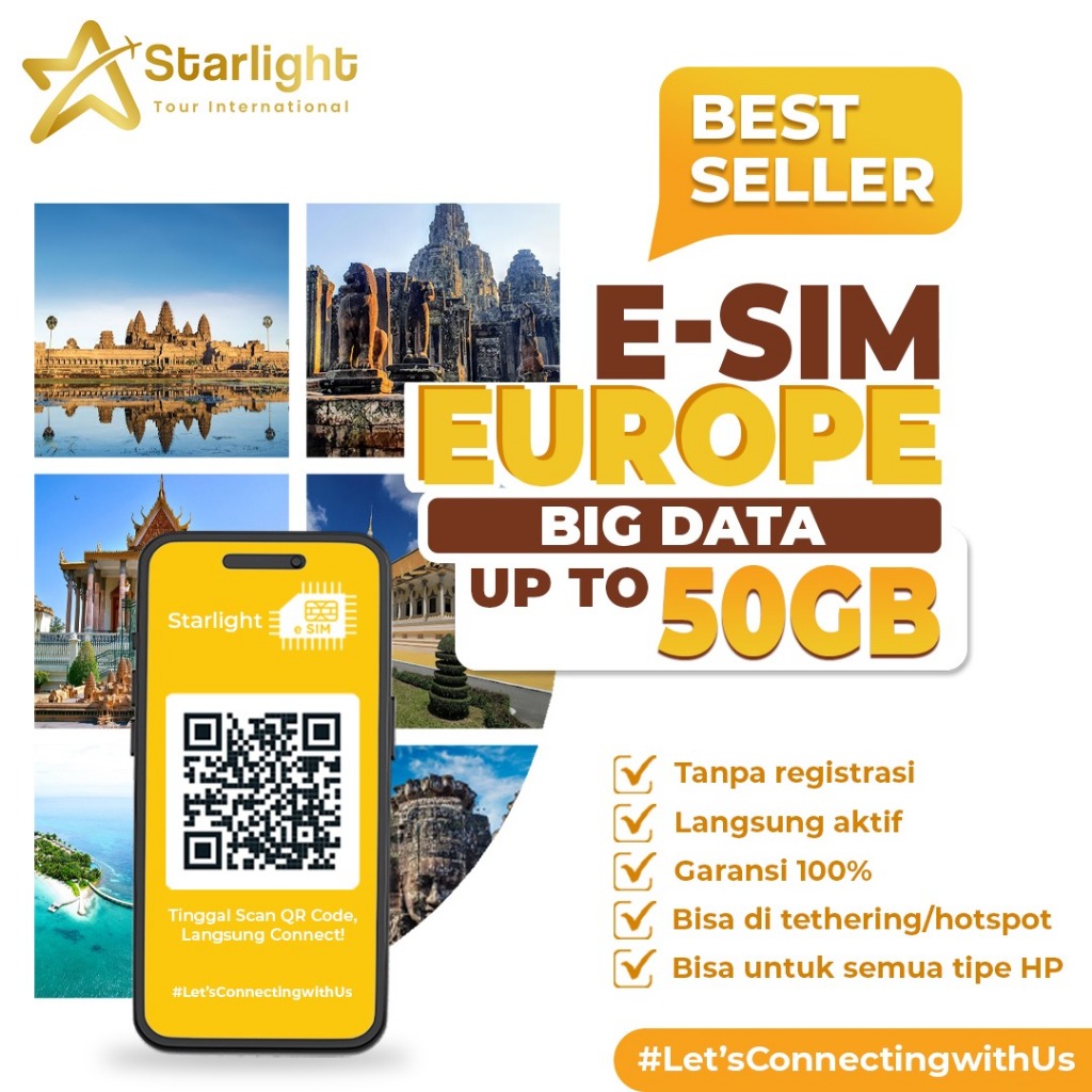 Jual E SIM EROPA SCAN BARCODE LANGSUNG BISA PAKAI TANPA VPN | Shopee ...
