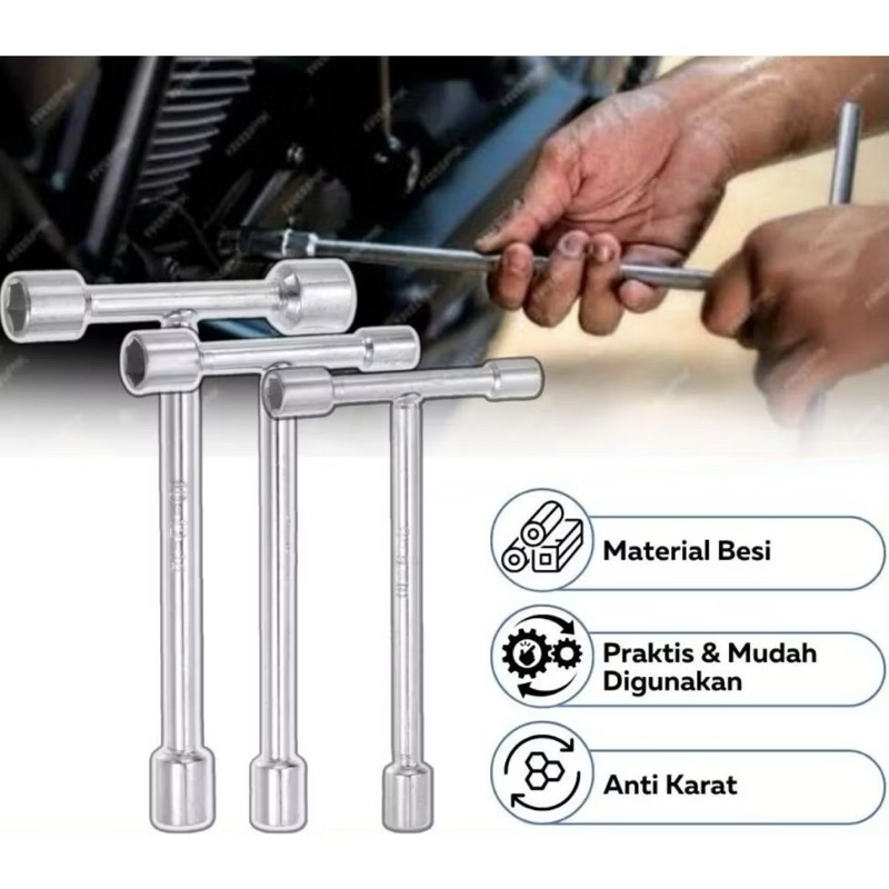 Jual Pi Kunci Sock Model T Ukuran 8 9 10 12 14 mm - Alat Perkakas ...