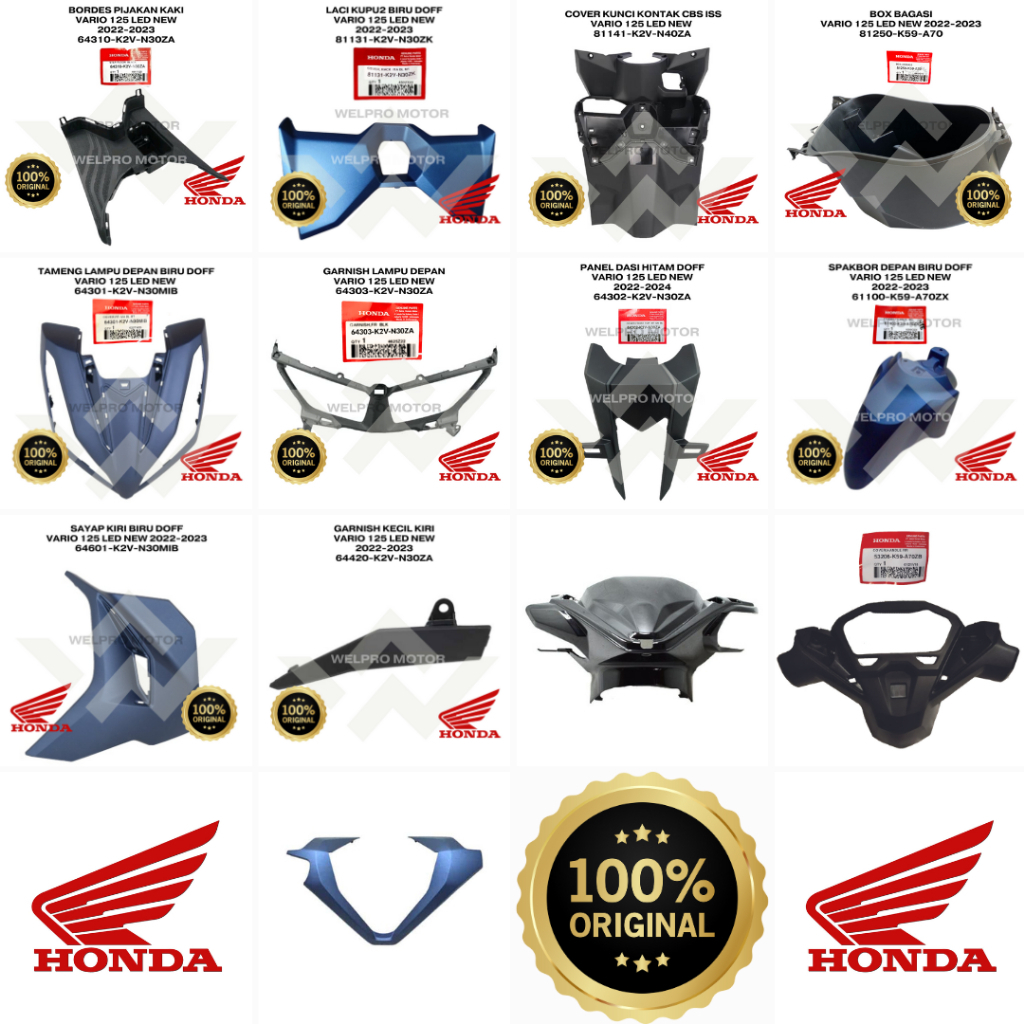 Jual Body Request Vario 125 Led New Gen 2 Biru Doff Batok Depan Gen 1 ...