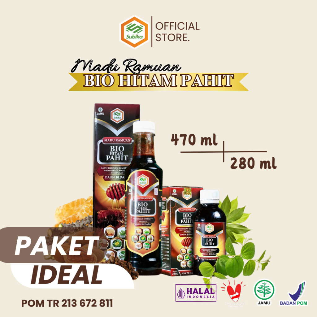 Jual MADU HITAM PAHIT PLUS PROPOLIS MADU RAMUAN BIO PAHIT 470GR & 280GR ...