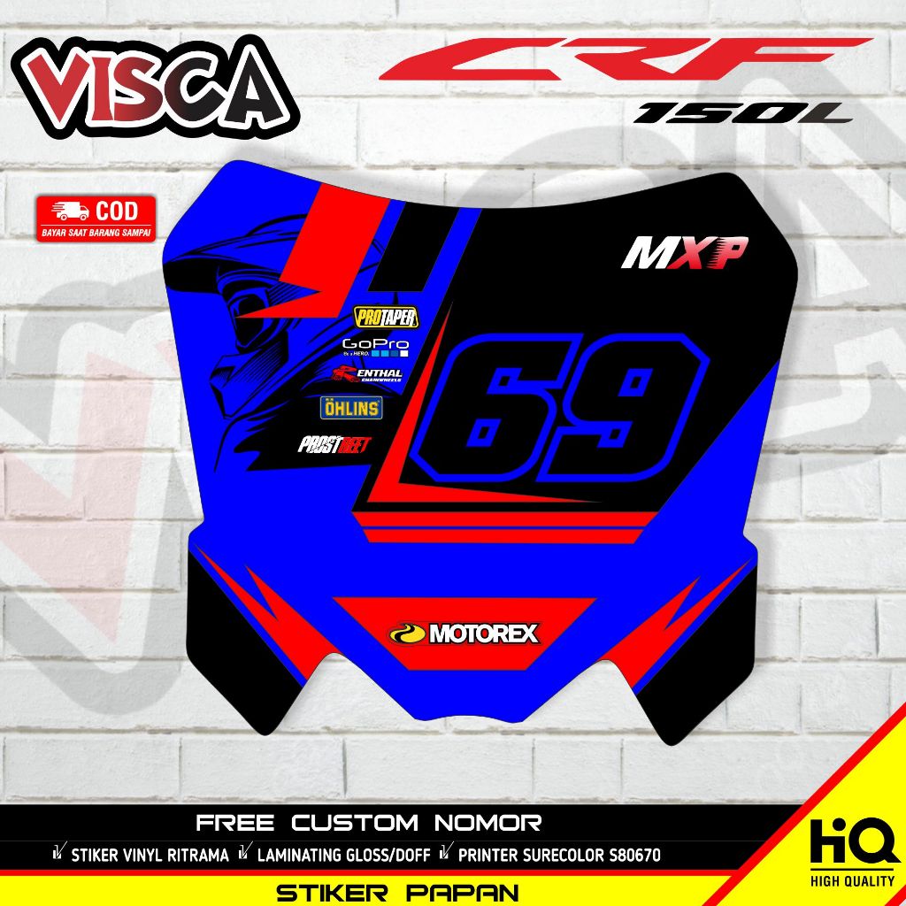 Jual Sticker Papan CRF Free Desain Nomor Variasi 07 | Shopee Indonesia