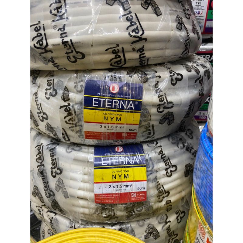 Jual Kabel NYM 3x1.5 3x1,5 ETERNA CABLE Putih kawat 50 Meter | Shopee Indonesia
