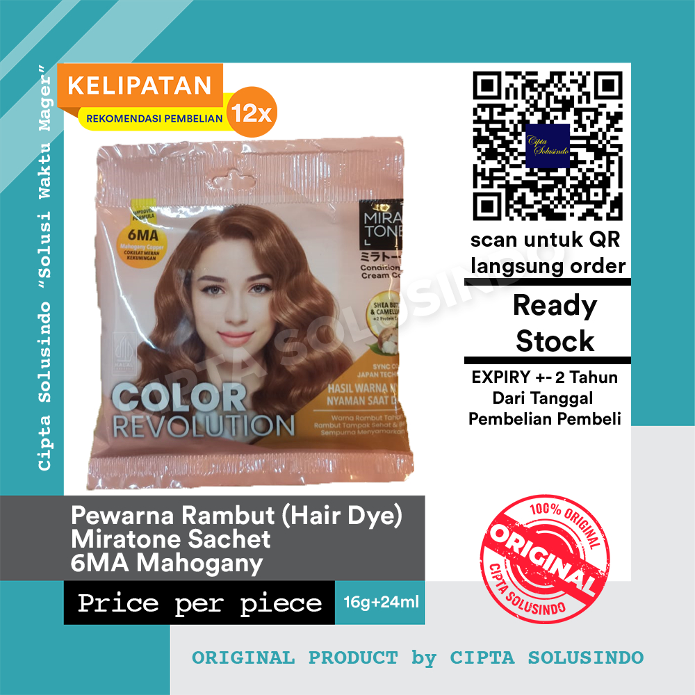 Jual Cat Rambut Miratone sachets 4 Variants warna ( Natural Black ...