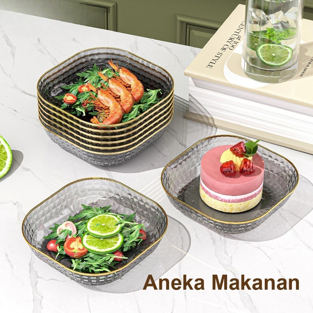 Jual LM PT Piring Transparant Plastik PET Piring Kecil Desert Motif ...