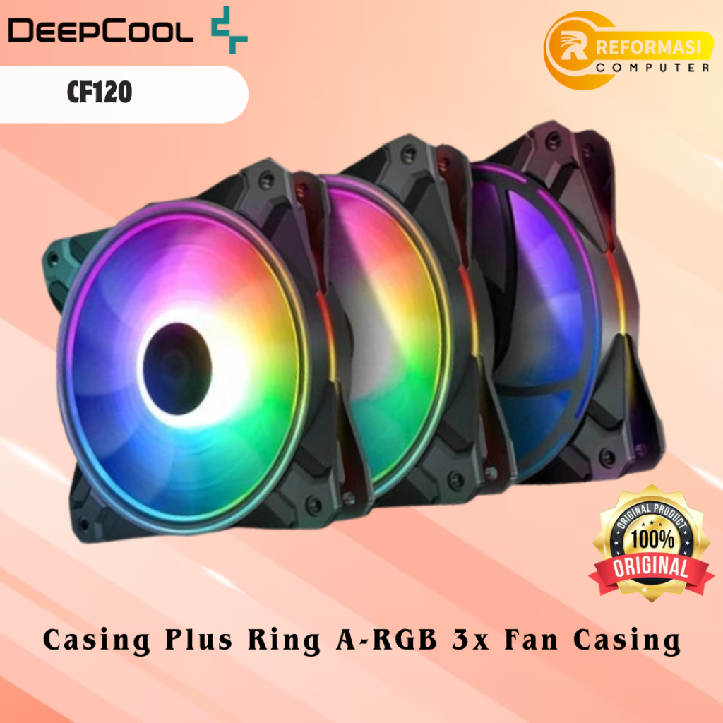 Jual DEEPCOOL Casing Deepcool CF120 Plus Ring A-RGB 3x Fan Casing ...