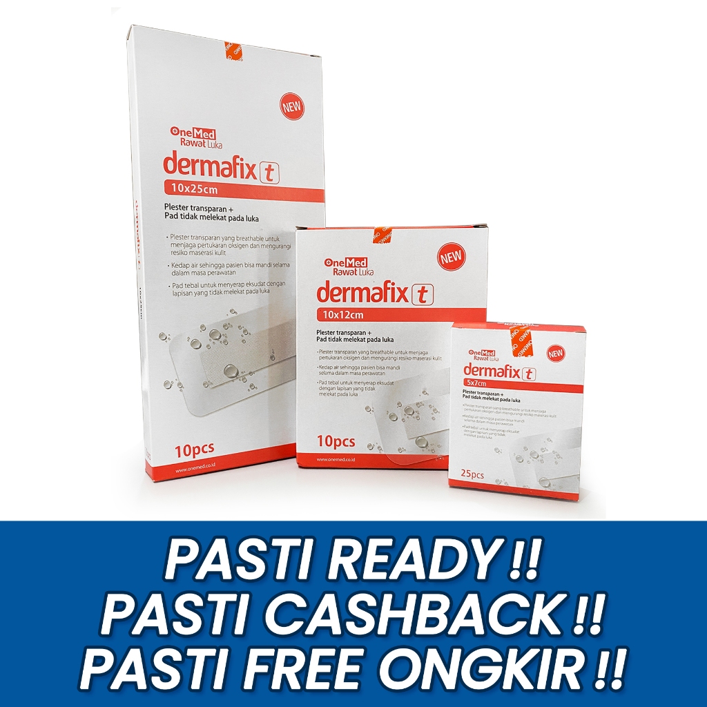 Jual ONEMED DERMAFIX T 5X7CM 10X10CM 10X12CM 10X25CM 1 BOX READY SIAP KIRIM ORIGINAL | Shopee ...