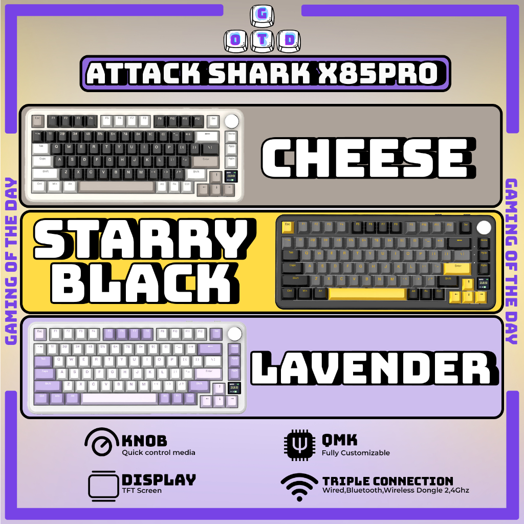 Jual Attack Shark X85 PRO Keyboard 75% VIA QMK Wireless Gasket ...