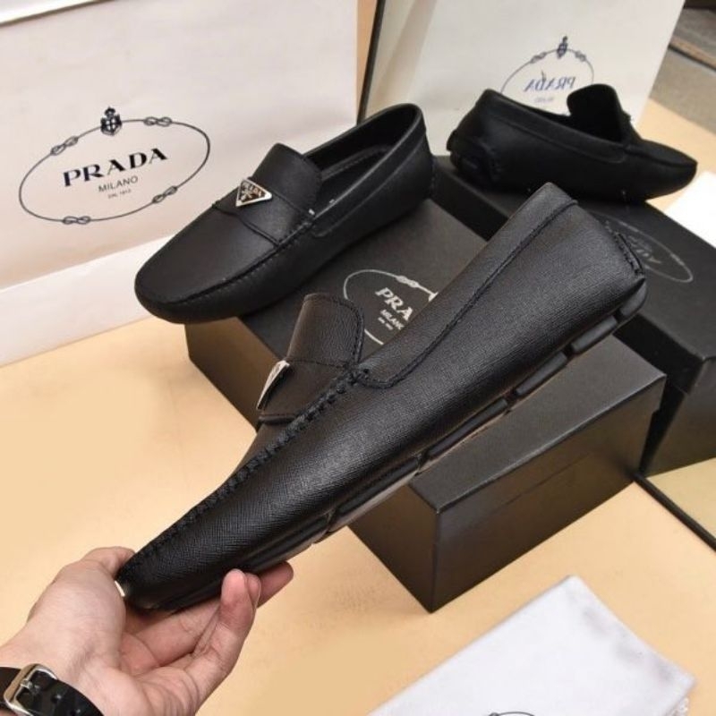 Jual Loafer prada sepatu kulit miror high quality | Shopee Indonesia