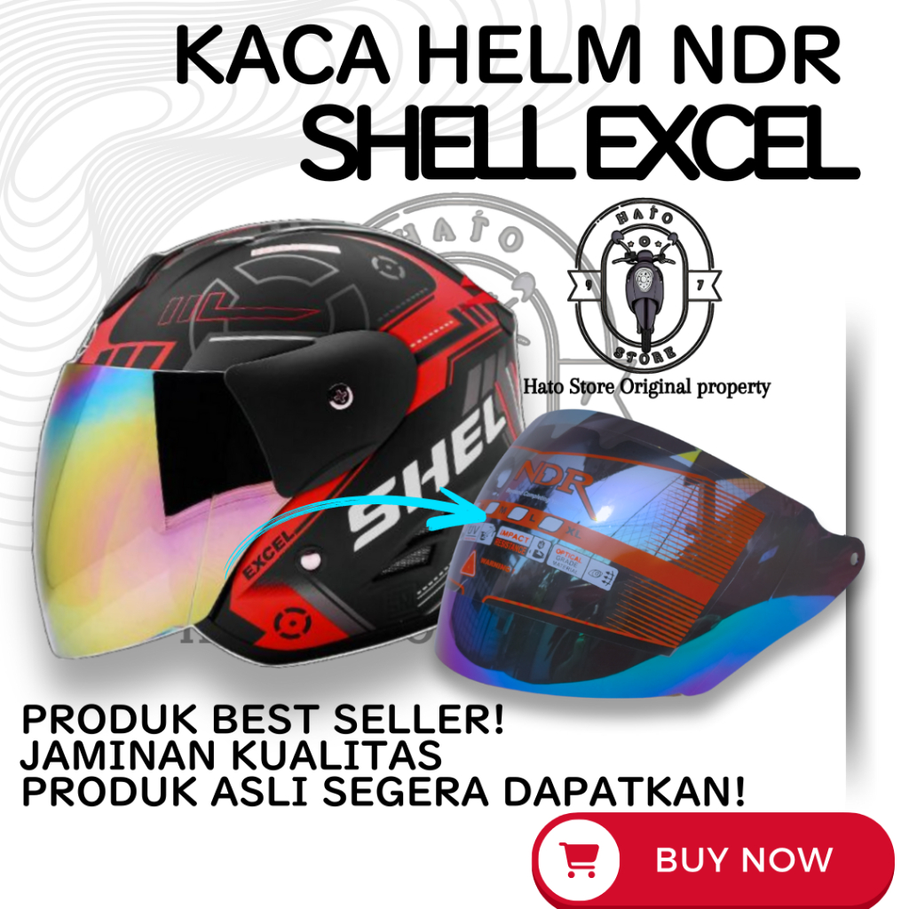 Jual Kaca Helm SHELL EXCEL Visor Best SELLER Jaminan Berkualitas Kaca Tebal WARNA putih hitam ...
