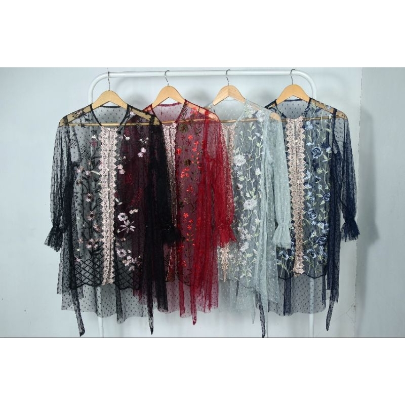 Jual Outer hijab brukat mewah simple elegan muslim panjang wanita ...