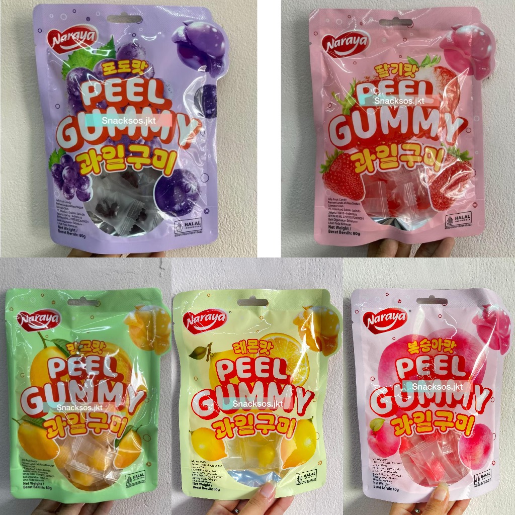 Jual NARAYA PEEL GUMMY MANGO / STRAWBERRY / GRAPE / PEACH / LEMON ...