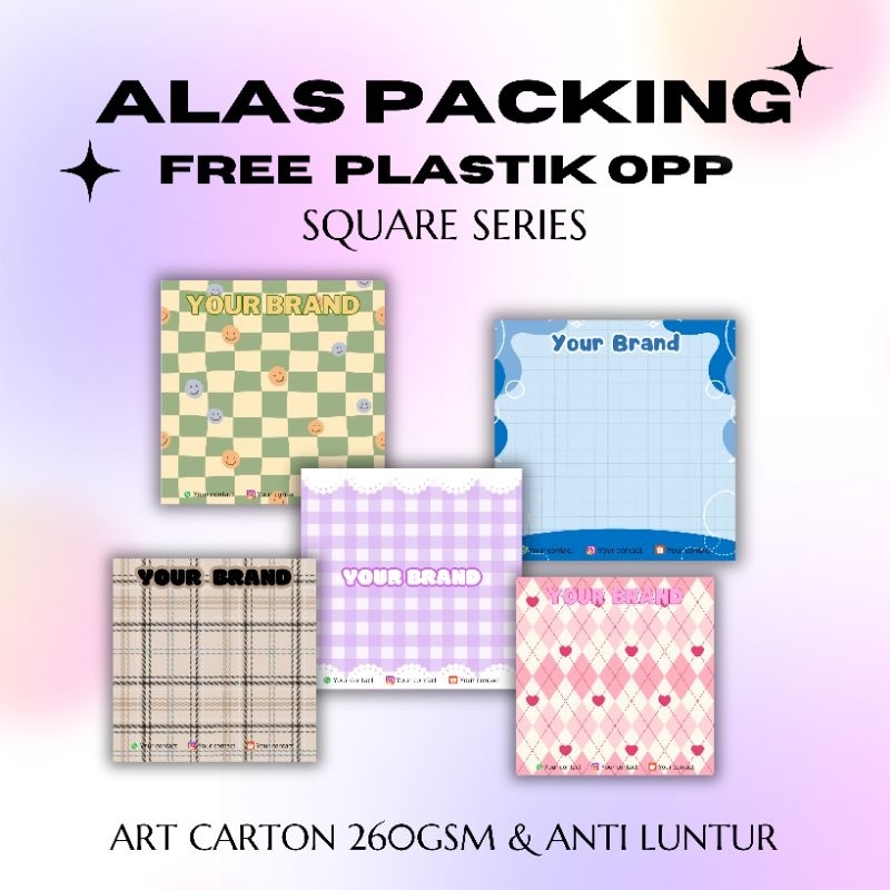 Jual [FREE PLASTIK] ALAS PACKING SQUARE SERIES ART CARTON 260gsm ...