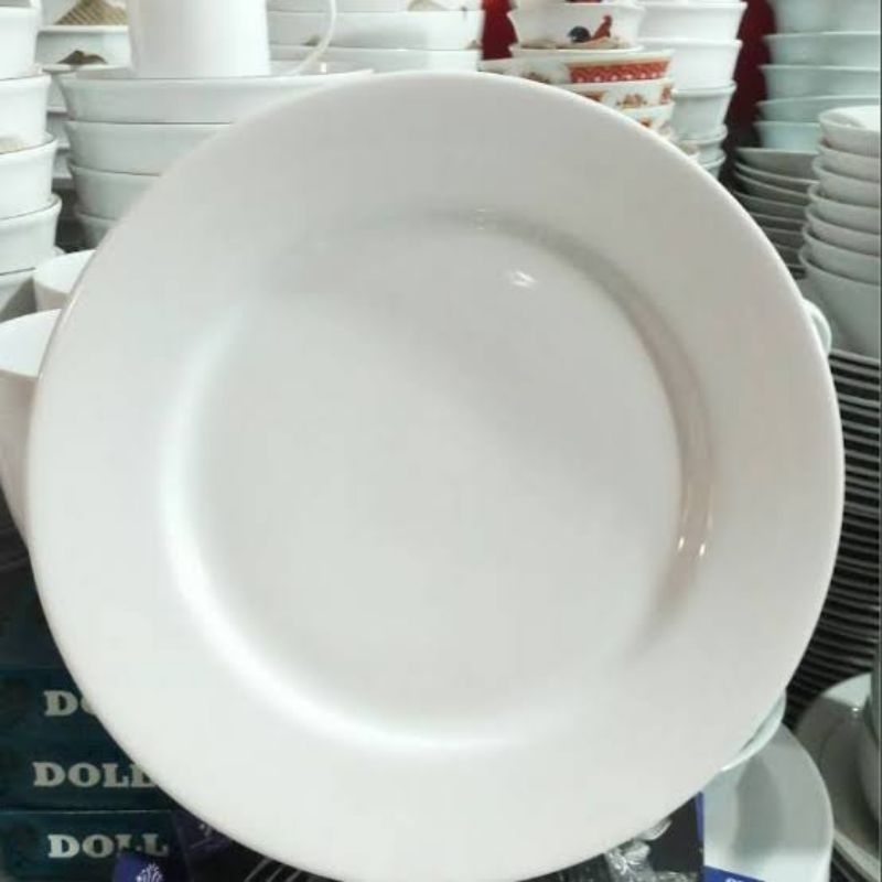 Jual piring ceper 10 inch 27cm putih polos by indo keramik 6Pcs ...