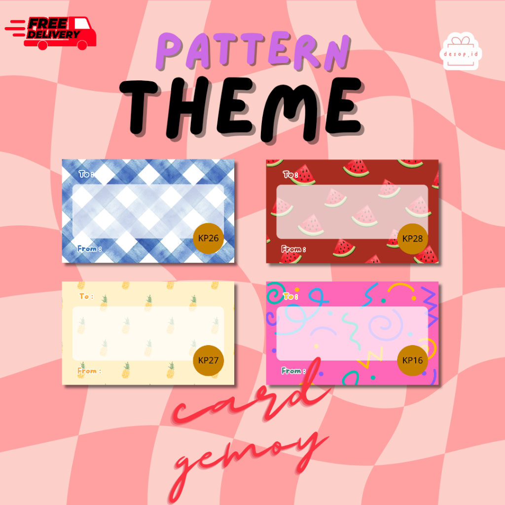 Jual KARTU UCAPAN TEMA PATTERN LUCU BY DESOP | Shopee Indonesia