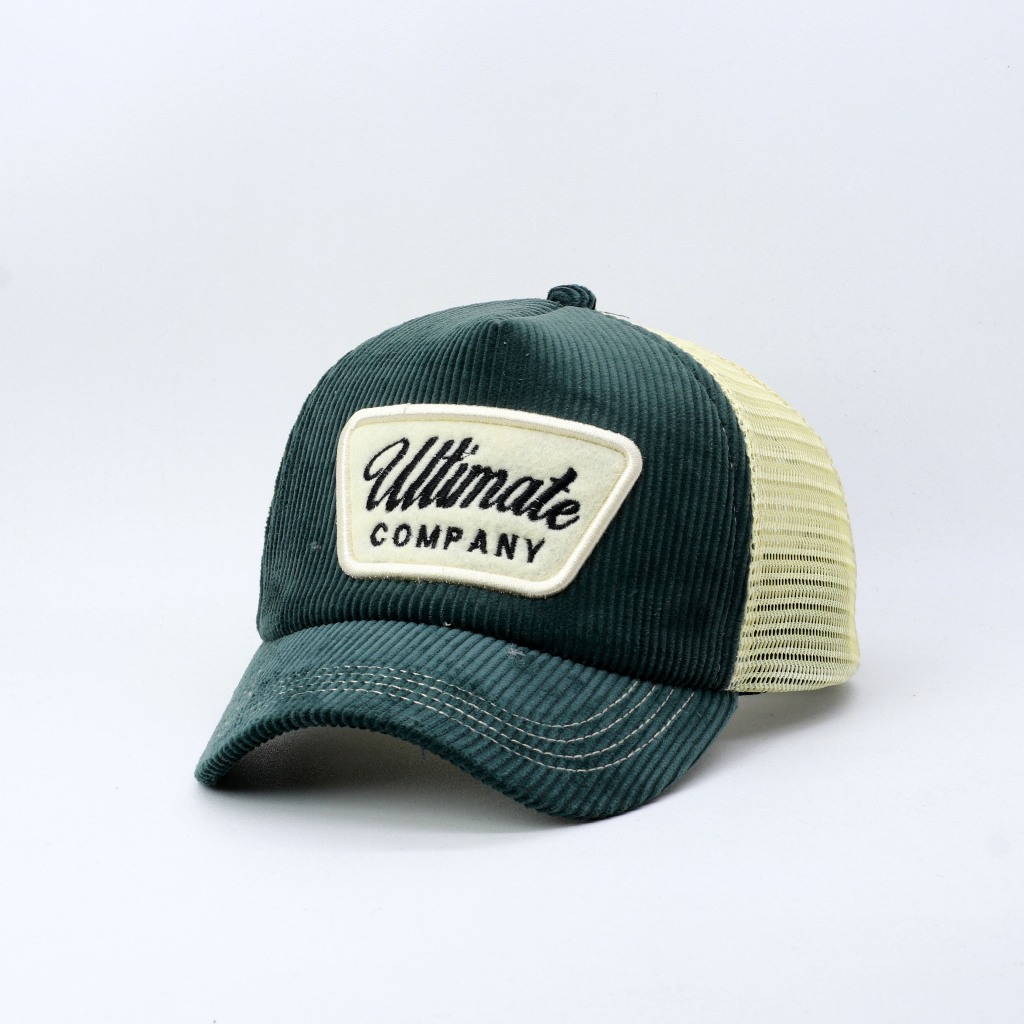 Jual TOPI TRUCKER HAT LIDAH PENDEK BAHAN CORDUROY WARNA HIJAU MIX CREAM ...
