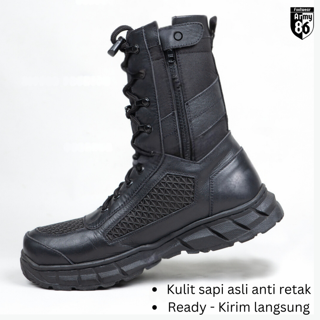 Jual Army86 Sepatu PDL TNI Polri Satpam Satpol pp Brimob kulit asli ...