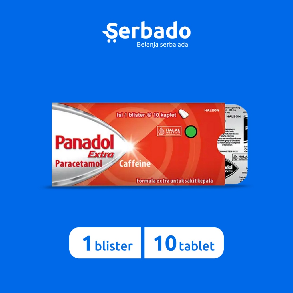 Jual Panadol Extra Paracetamol Caffeine Merah Kemasan Blister (isi 10 ...