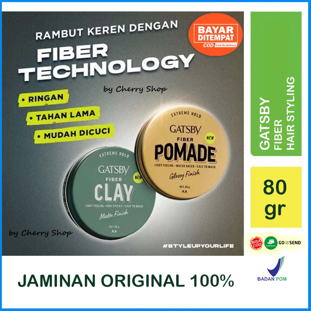 Jual [BARU] GATSBY Extreme Hold Fiber Clay Matte Finish - Fiber Pomade ...
