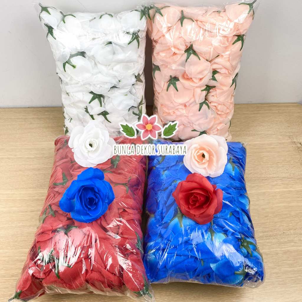 Jual COD 100PCS KELOPAK KEPALA KUNTUM BUNGA MAWAR OF PLASTIK ARTIFICIAL ...