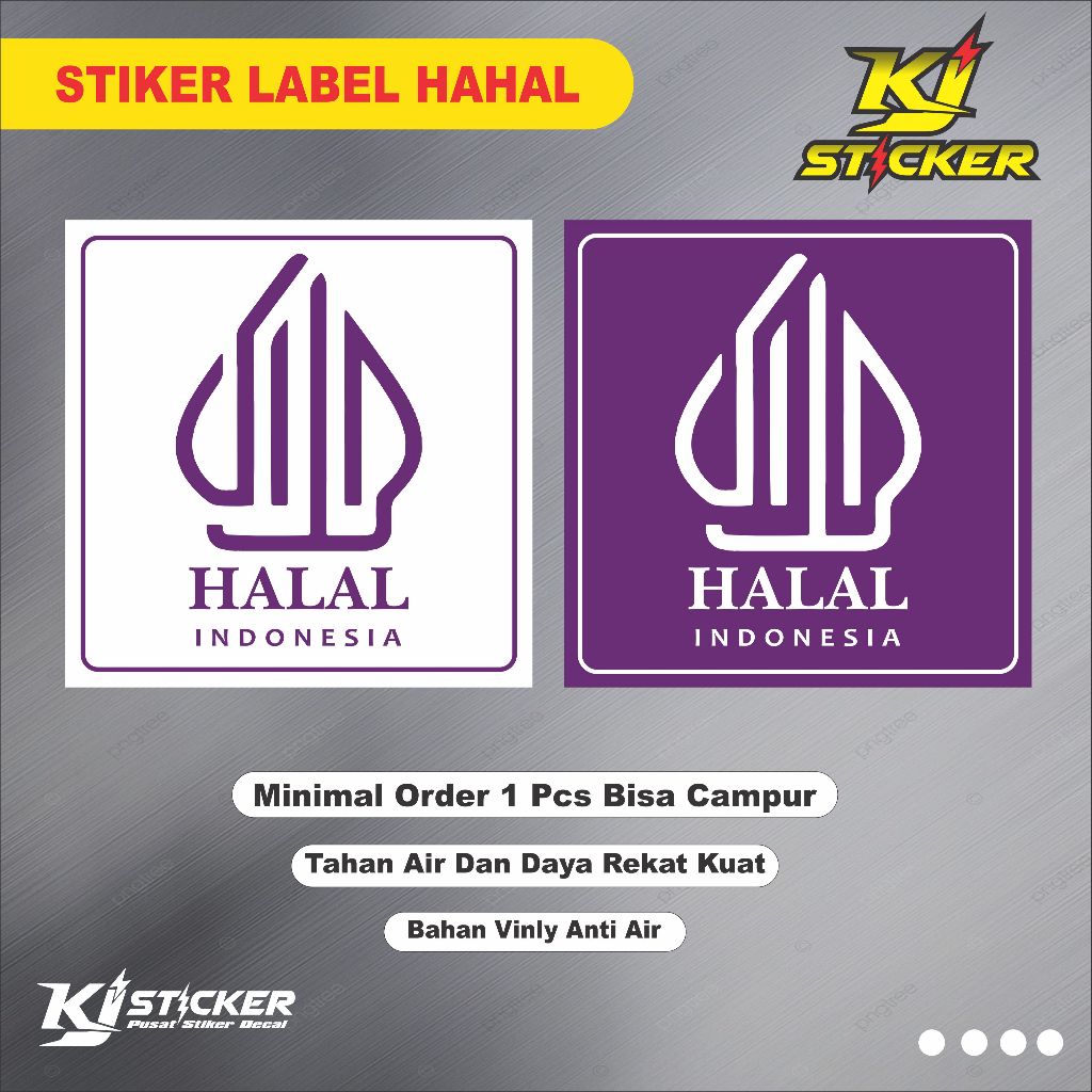 Jual KJ STIKER Promo Stiker Logo Halal / Stiker Makanan Halal / Stiker ...