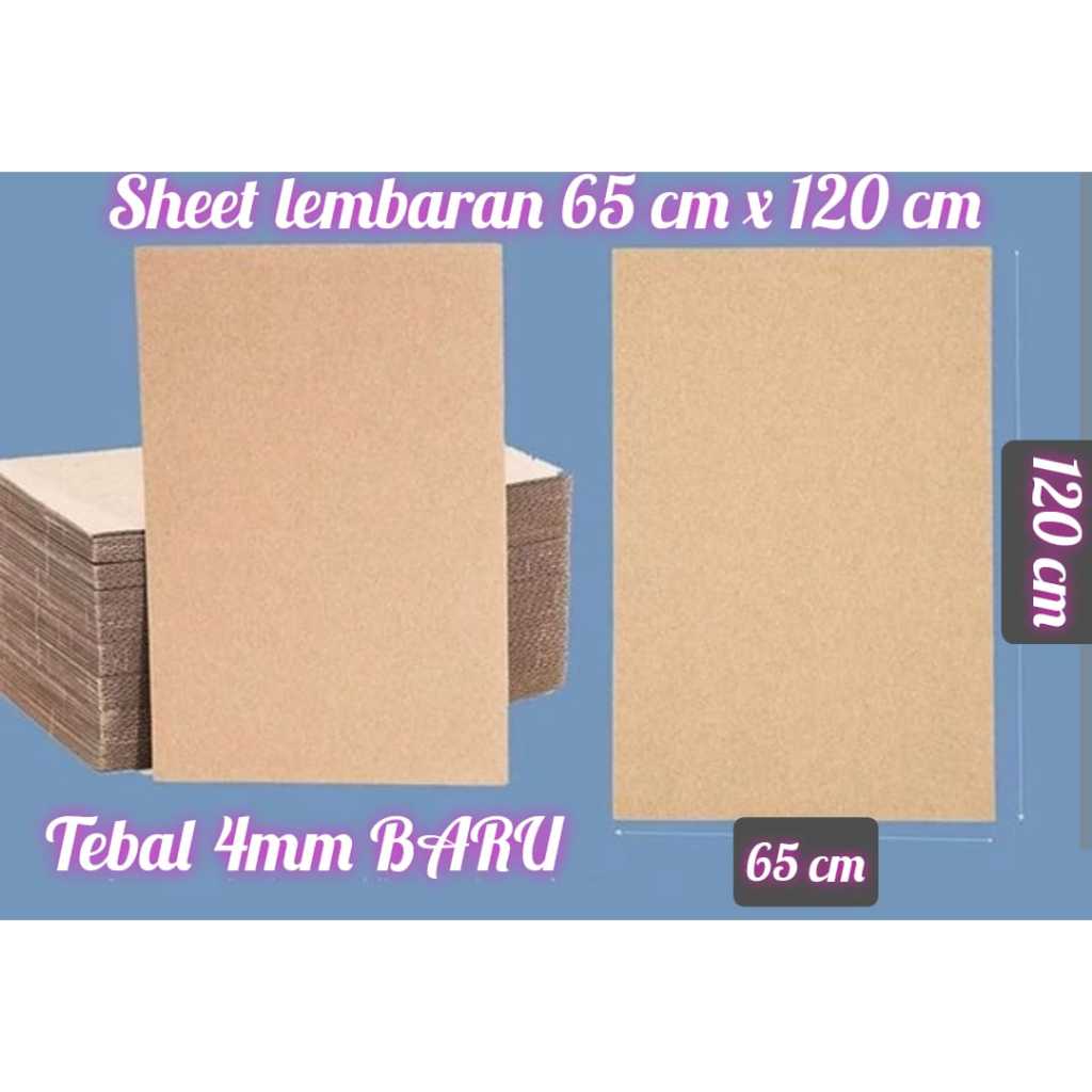 Jual KARDUS SHEET LEMBARAN 65 X 120 CM TEBAL 4MM C-FLUDE 65X120 CM ...