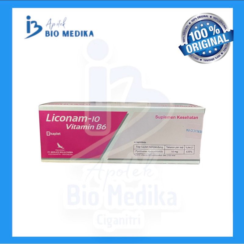 Jual VITAMIN B 6 LICONAM PERBOX | Shopee Indonesia