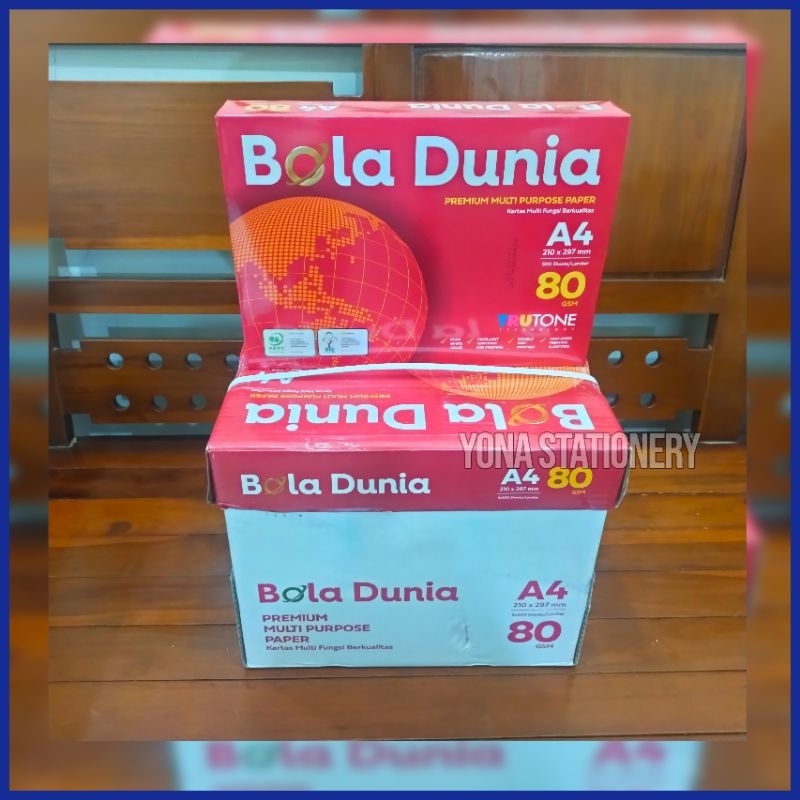 Jual BOLA DUNIA PREMIUM HVS A4 80 gr | 1 RIM : 500 Lembar | Shopee ...