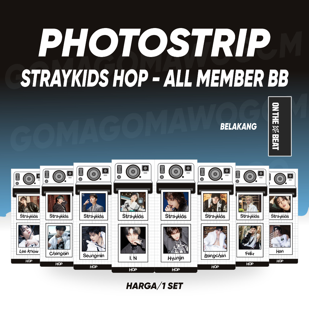 Jual PHOTO STRIP STRAY KIDS HOP 2SISI (HARGA 8 PCS + LAMINASI 2 SISI) ALL GOMAWO FOTO STRIPS ...