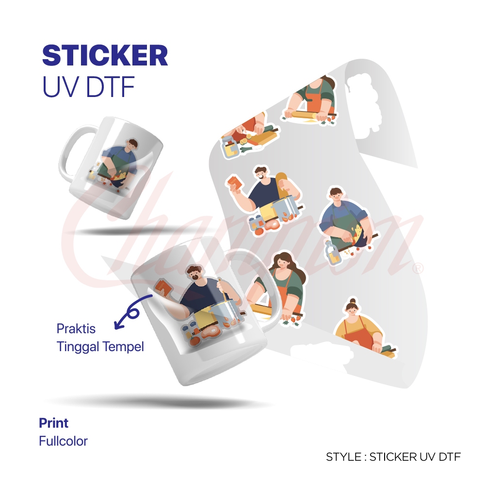 Jual Cetak Sticker UV DTF/Print DTF UV Cetak Custom Sticker Timbul ...