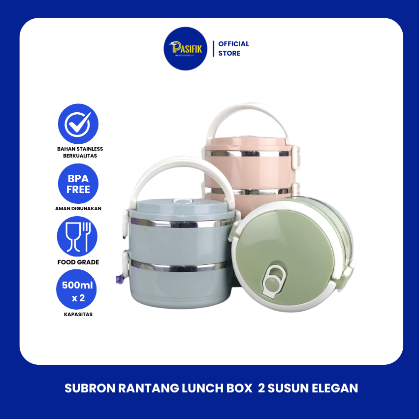 Jual SUBRON Rantang Lunch Box Tempat Bekel Wadah Bekal Makanan Warna ...