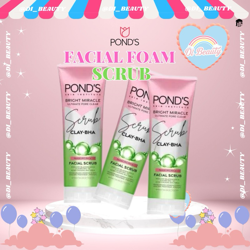 Jual Pond's Facial Foam Scrub Clay-BHA | Facial Wash | Sabun Cuci Muka ...