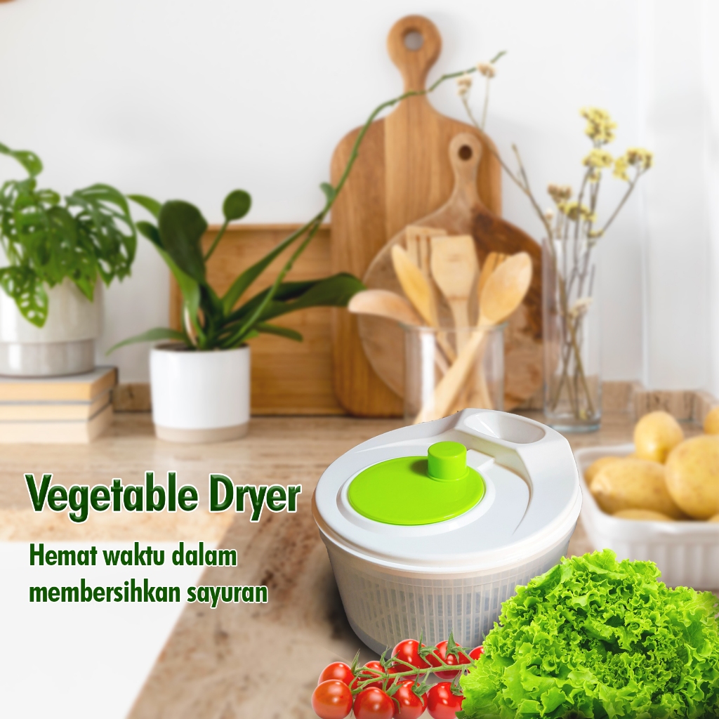 Jual Salad Spinner Premium / Pengering Sayuran / Wadah Sayuran / Alat Pengering Sayur Putar ...