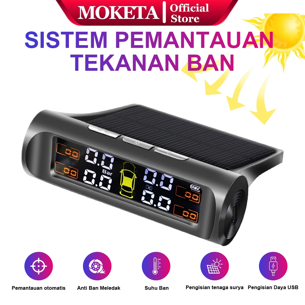Jual Original TPMS Monitor Tekanan Ban Mobil Dengan Layar LCD Solar Power | Shopee Indonesia