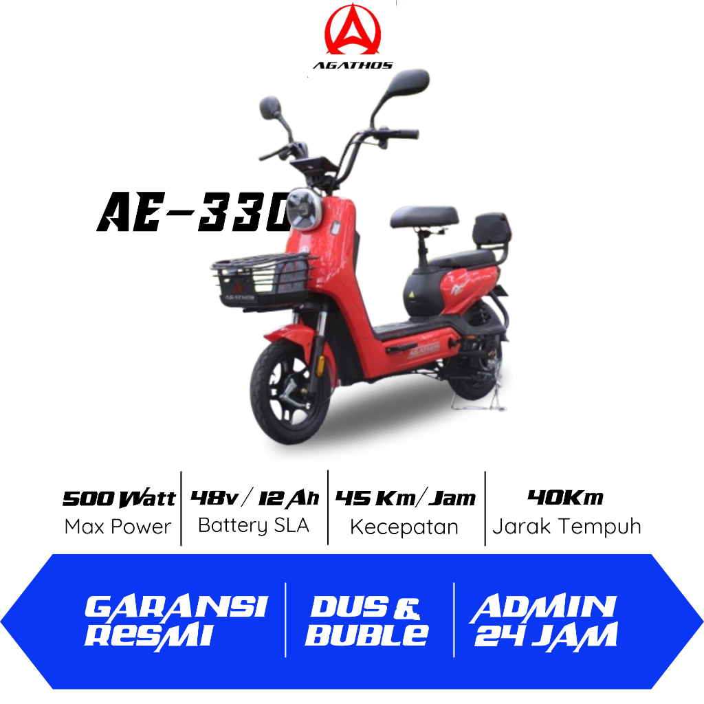 Jual Sepeda Listrik Exotic AGATHOS AE 330GR 500Watt Sepedah Listrik Murah Keranjang Genuine ...