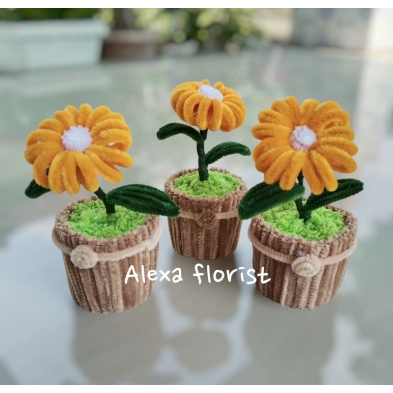 Jual BUNGA POT KAWAT BULU (Pot Flower pipe Cleaner) | Shopee Indonesia