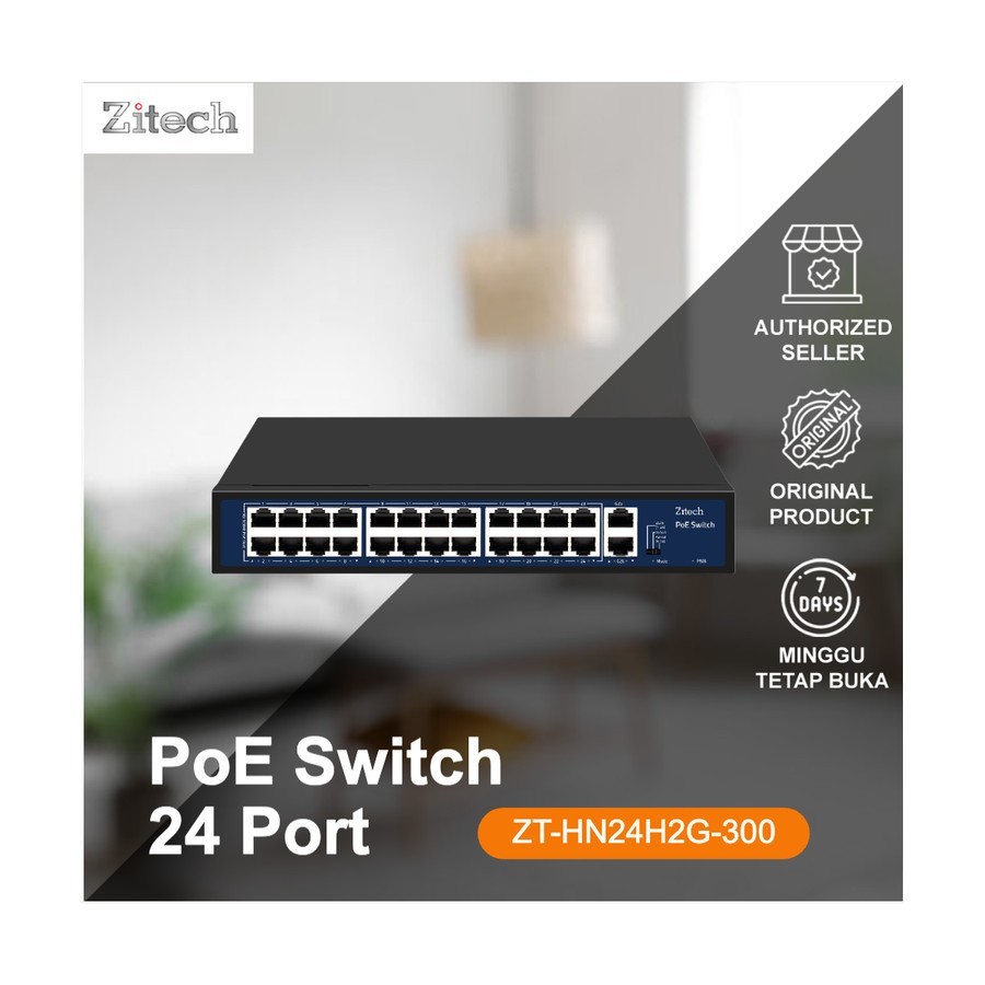 Jual Zitech Switch ZT-HN24H2G-300 24Chanel24 Port POE +2Port Gigabit ...