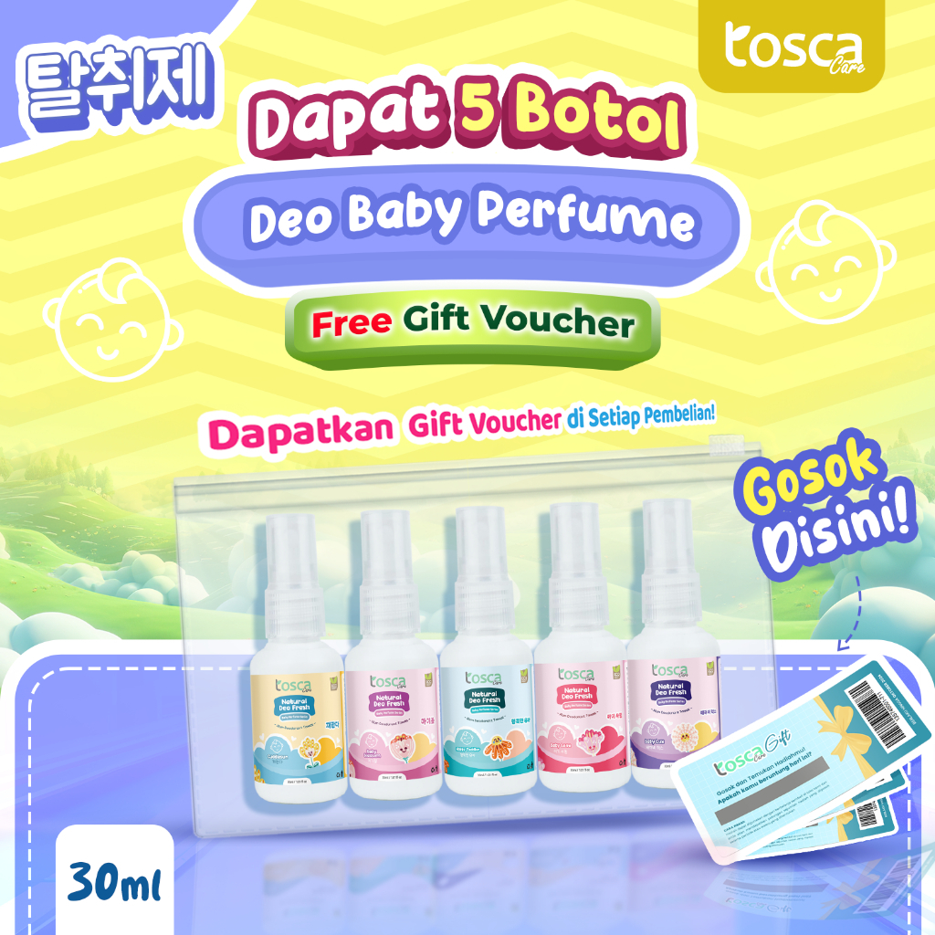 Jual PAKET 5 Botol Deodorant Spray Tawas 30ml "BABY PARFUM SERIES" FREE ...