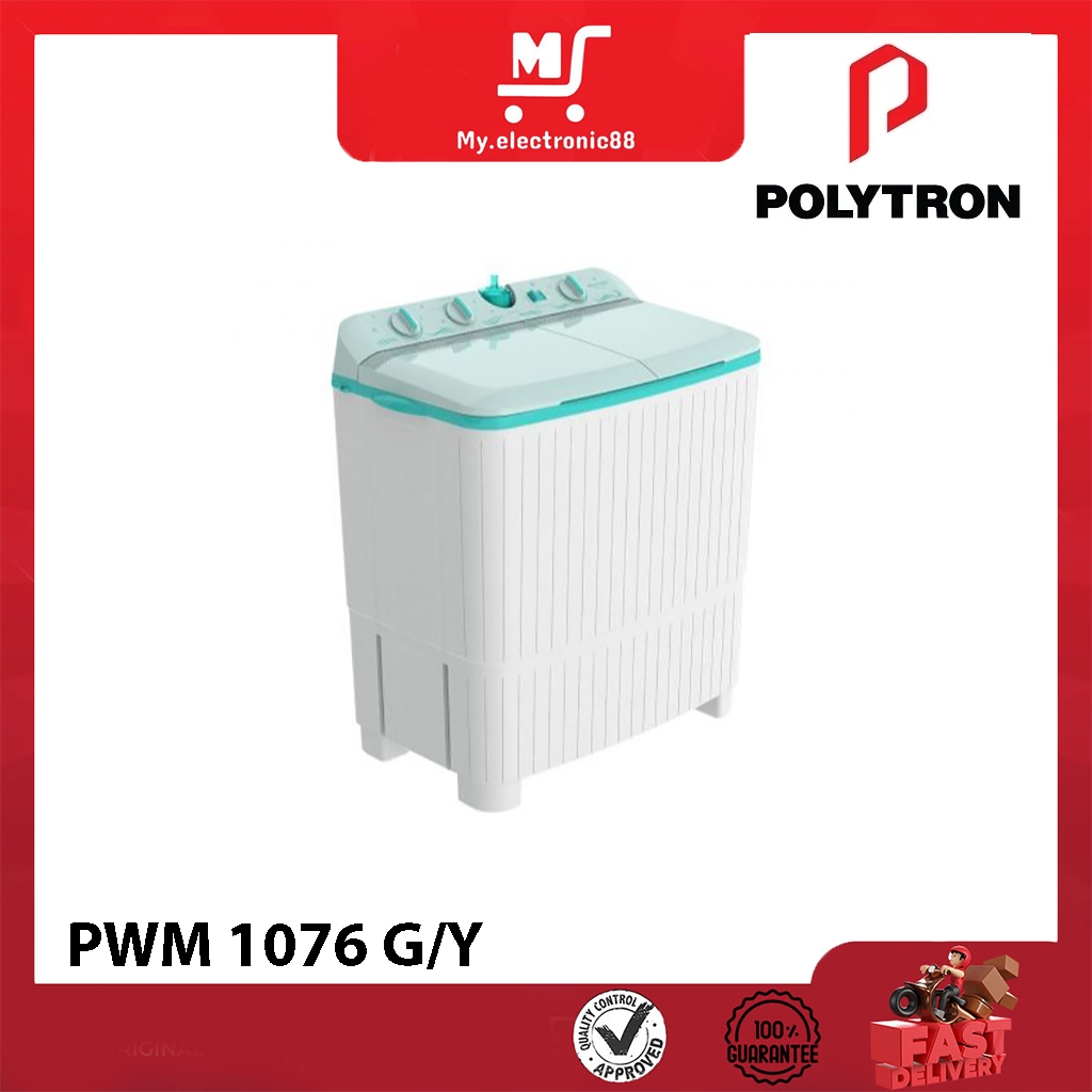 Jual POLYTRON MESIN CUCI 2 TABUNG 10KG (PWM 1076 G/Y) | Shopee Indonesia